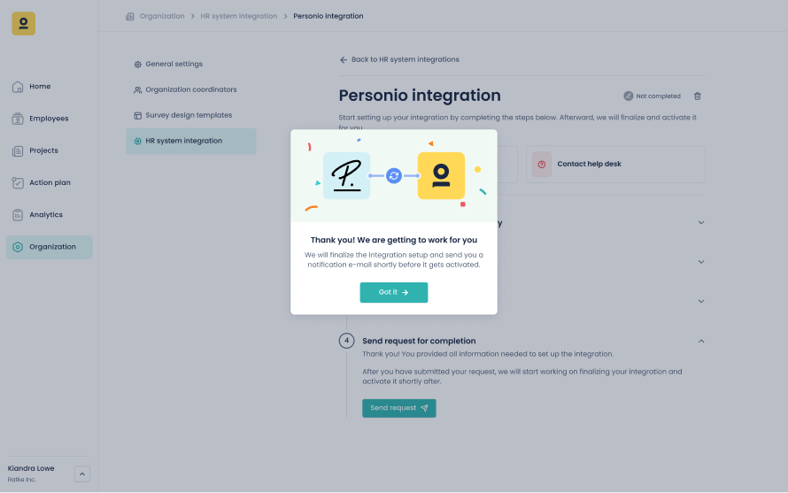 Contact: Personio integration - Effectory
