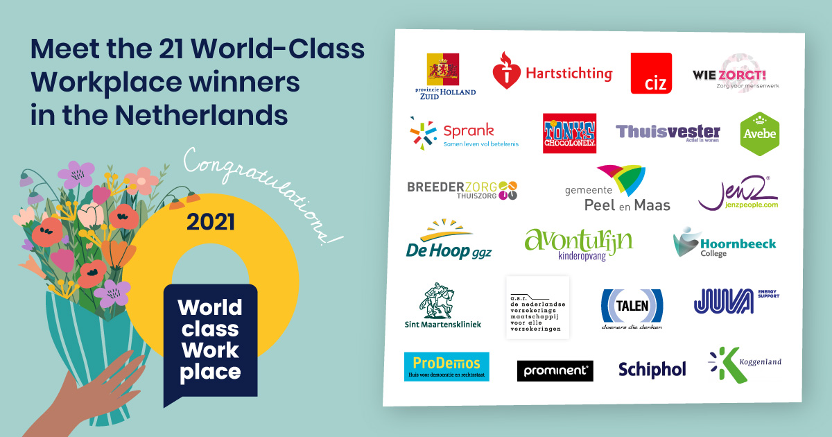 Dit zijn de 22 World-class Workplaces van 2021 - Effectory